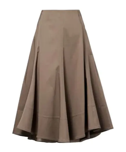Proenza Schouler Janan Cotton-blend Sateen Midi Skirt - Brown