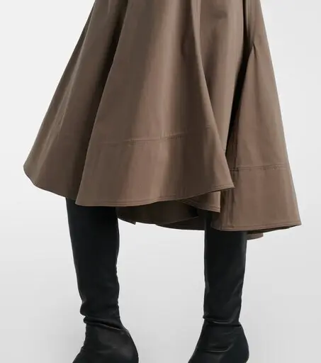 Proenza Schouler Janan Cotton-blend Sateen Midi Skirt
