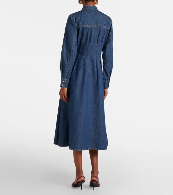 Veronica Beard Denim Midi Shirt Dress