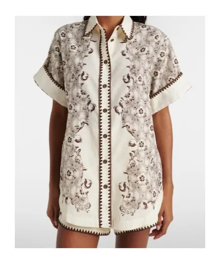 ALEMAIS Printed Cotton And Silk Bowling Shirt