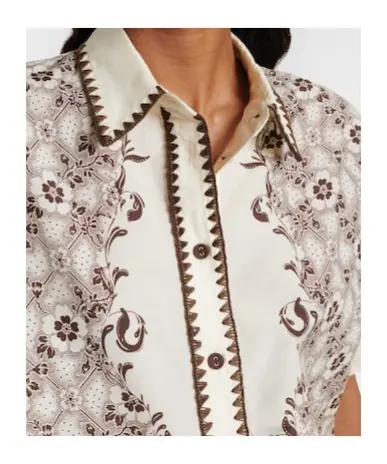 ALEMAIS Printed Cotton And Silk Bowling Shirt