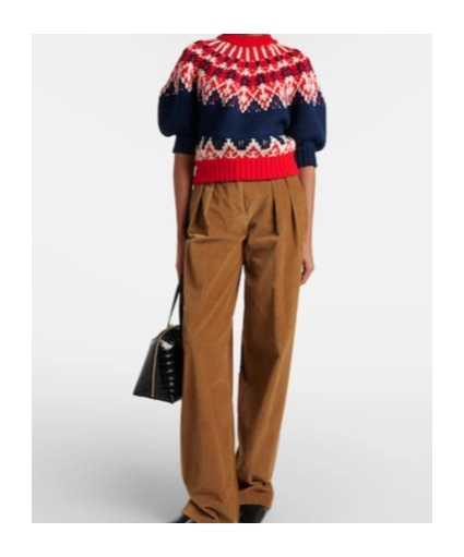 Altuzarra Fair Isle Puff Sleeve Knit Sweater
