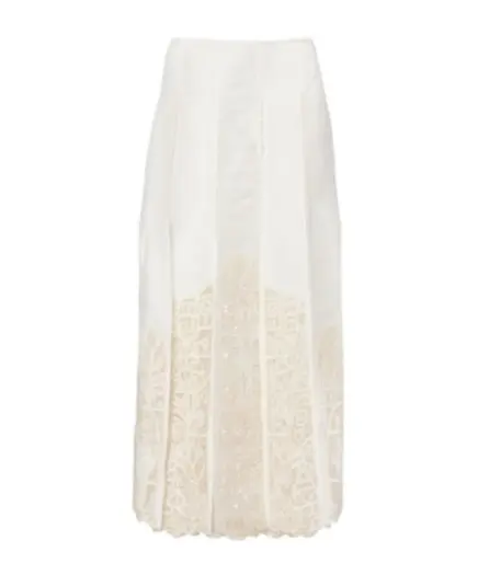 ALEMAIS Rosemary Linen-blend Midi Skirt