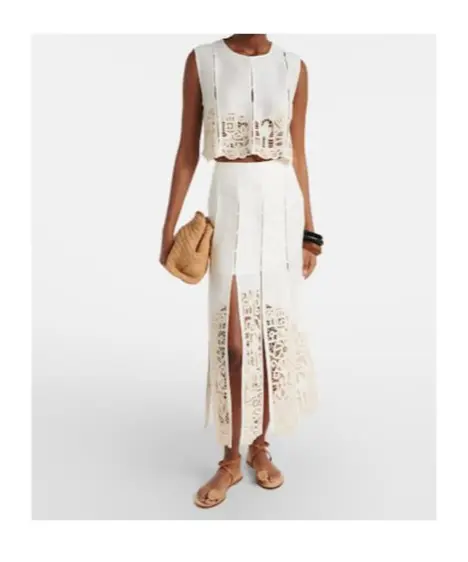 ALEMAIS Rosemary Linen-blend Midi Skirt