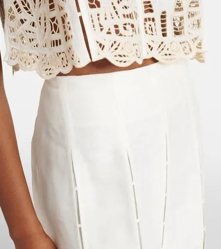 ALEMAIS Rosemary Linen-blend Midi Skirt