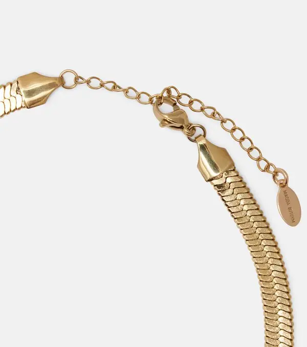 Magda Butrym Gold-plated Chain Necklace With Rose Pendant