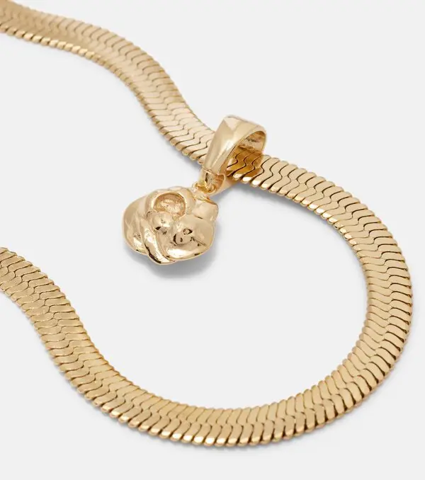 Magda Butrym Gold-plated Chain Necklace With Rose Pendant