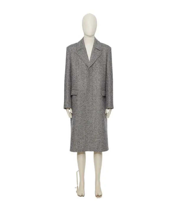 Valentino Garavani Single-breasted Wool Coat With All-over Chevron Pattern