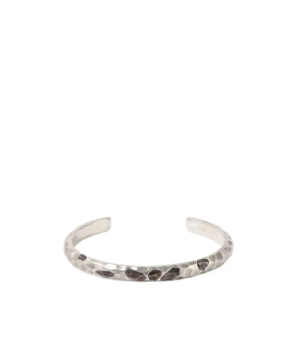 Giorgio Armani Sterling Hammered Cuff Bracelet - Silver