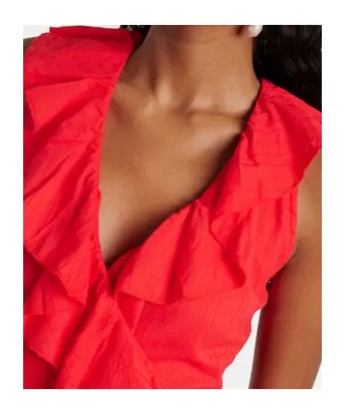 Melissa Odabash Molly Ruffled Cotton Wrap Mini Dress
