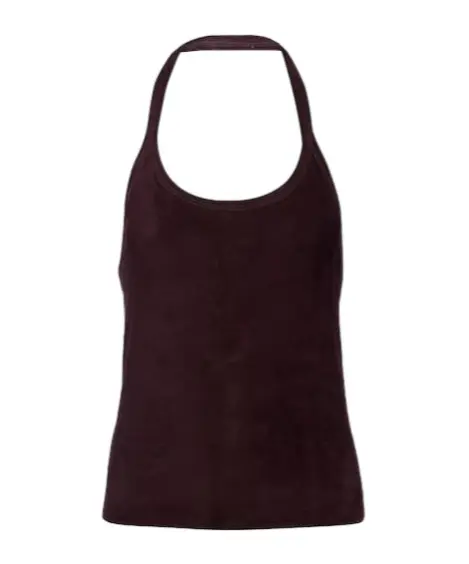 Stouls Cherry Halterneck Suede Top