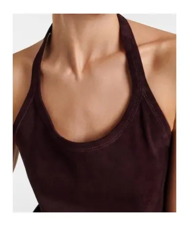 Stouls Cherry Halterneck Suede Top