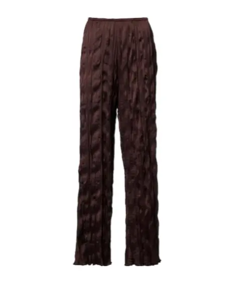 Staud Plissé Wide-leg Pants - Black