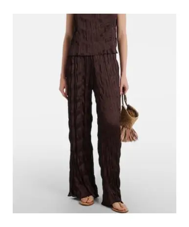 Staud Plissé Wide-leg Pants