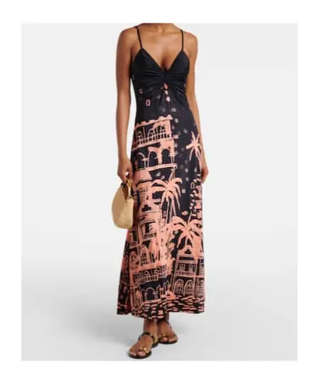 Johanna Ortiz Printed Jersey Maxi Dress