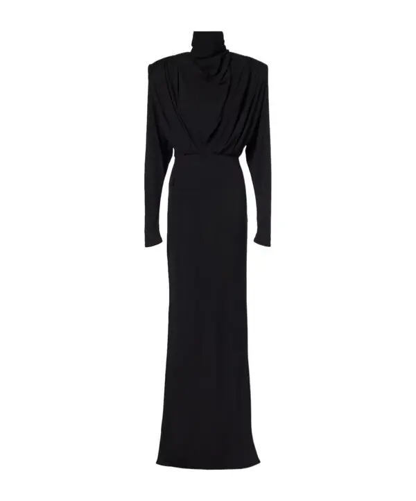 MUGLER Draped Knit Dress - Black