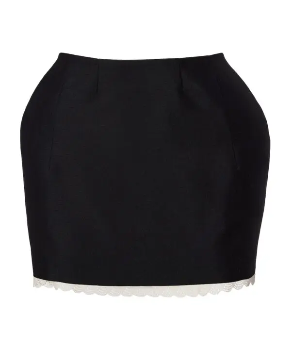 Magda Butrym Lace-trimmed Wool And Mohair Miniskirt - Black