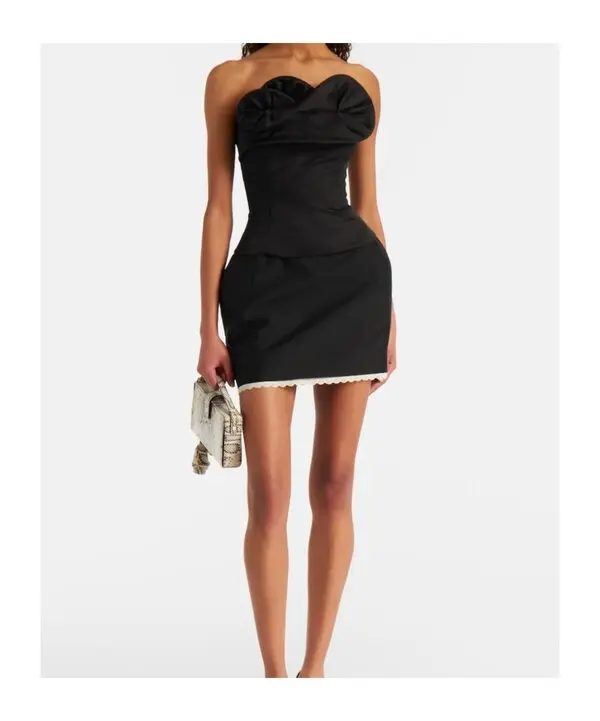 Magda Butrym Lace-trimmed Wool And Mohair Miniskirt - Black