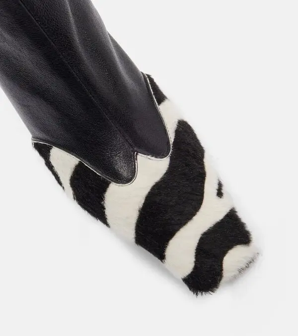 Khaite Nevada 85 Calf Hair And Leather Ankle Boots