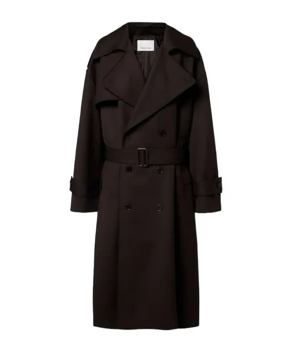 THE FRANKIE SHOP Dursley Belted Double-breasted Trench Coat - Brown