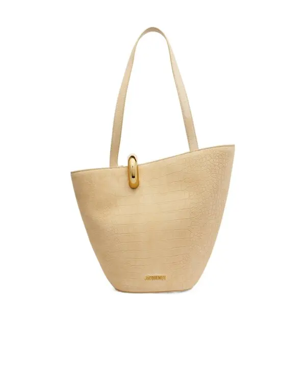 Jacquemus Le Bambola Croc-effect Suede Tote Bag