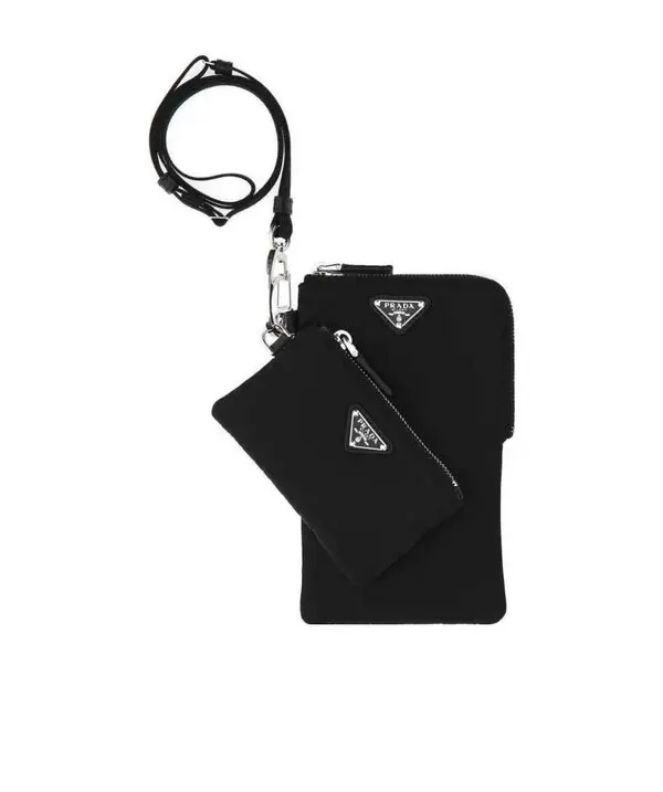 Prada Re-nylon Strapped Double Pouch - Black