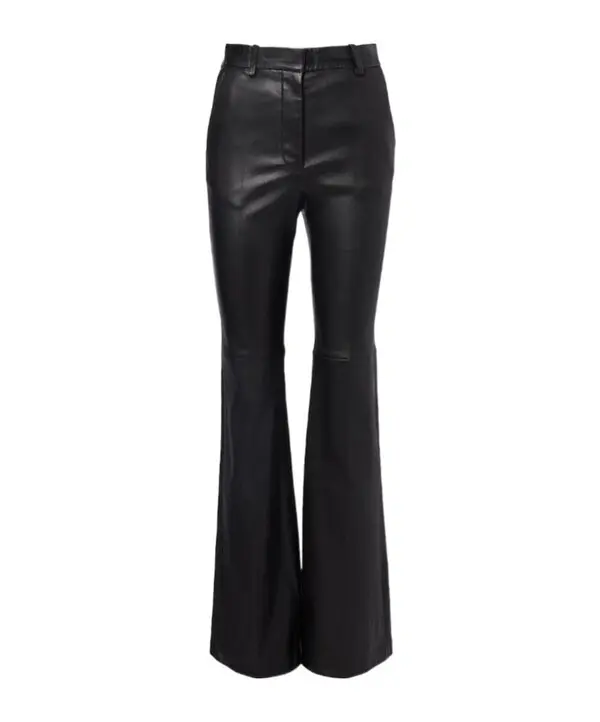 JOSEPH Tafira Mid-rise Leather Flared Pants