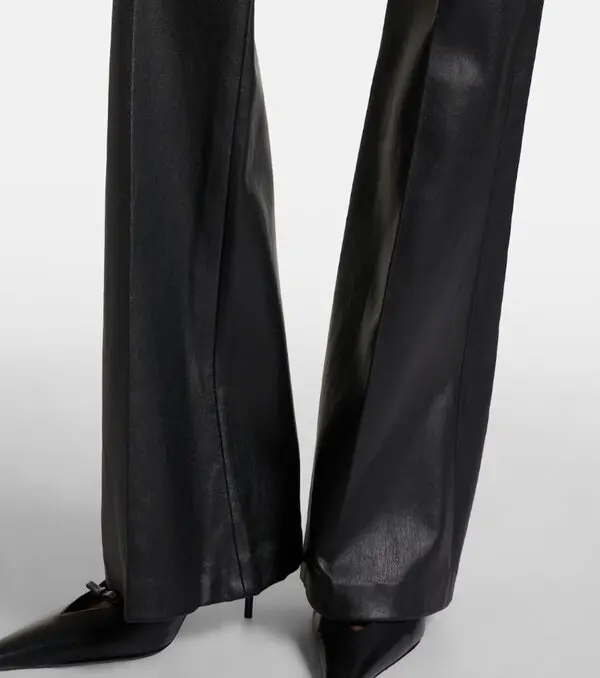 JOSEPH Tafira Mid-rise Leather Flared Pants