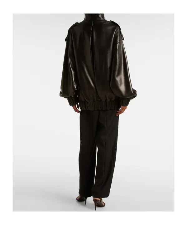Khaite Sigi Shearling-trimmed Leather Jacket
