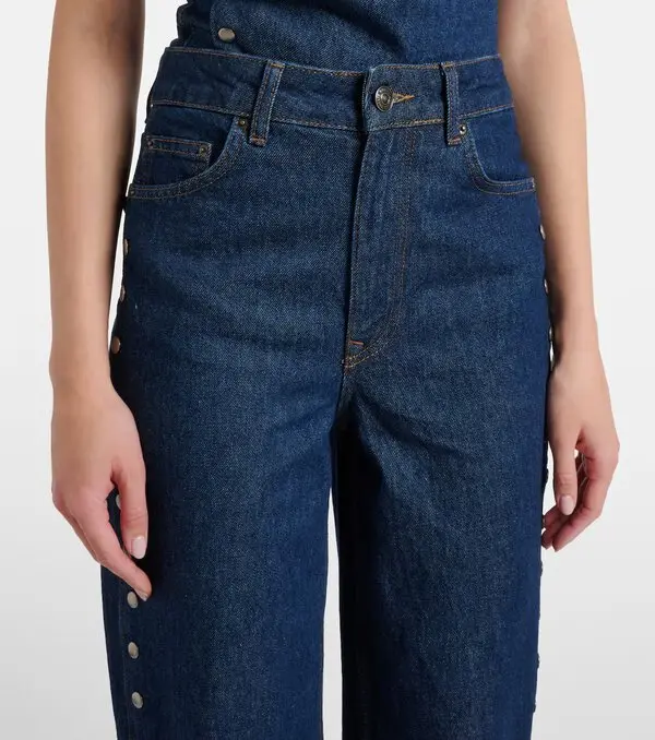ROTATE BY BIRGER CHRISTENSEN High-waisted Snap-button Jeans