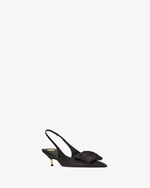 Saint Laurent Dakota Rose Detailed Slingback Pumps