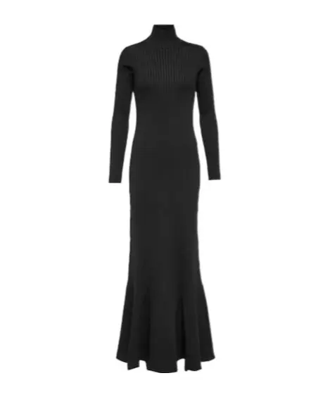Balenciaga Long Turtleneck Dress - Black