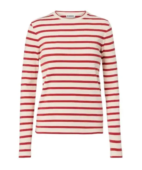 JIL SANDER Striped Cotton T-shirt