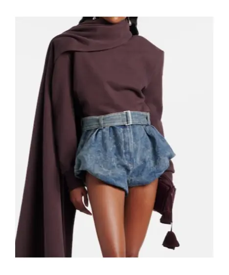 Magda Butrym Belted High-rise Denim Shorts