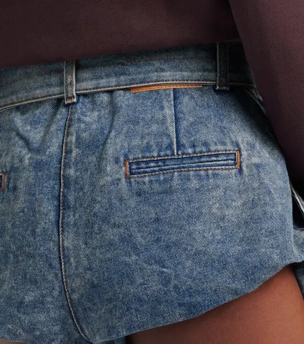 Magda Butrym Belted High-rise Denim Shorts