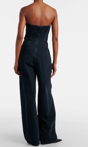 AGOLDE Agyness Denim Bustier Jumpsuit - Black