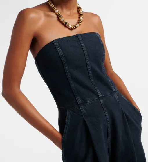 AGOLDE Agyness Denim Bustier Jumpsuit - Black