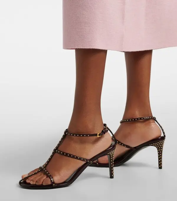 Khaite Cage Studded Leather Sandals