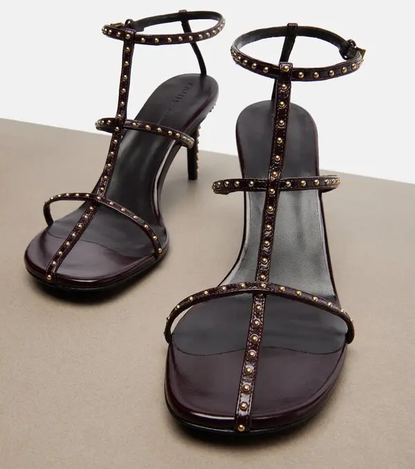 Khaite Cage Studded Leather Sandals