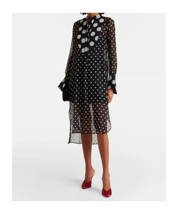 Nina Ricci Polka Dot Semi-sheer Midi Dress