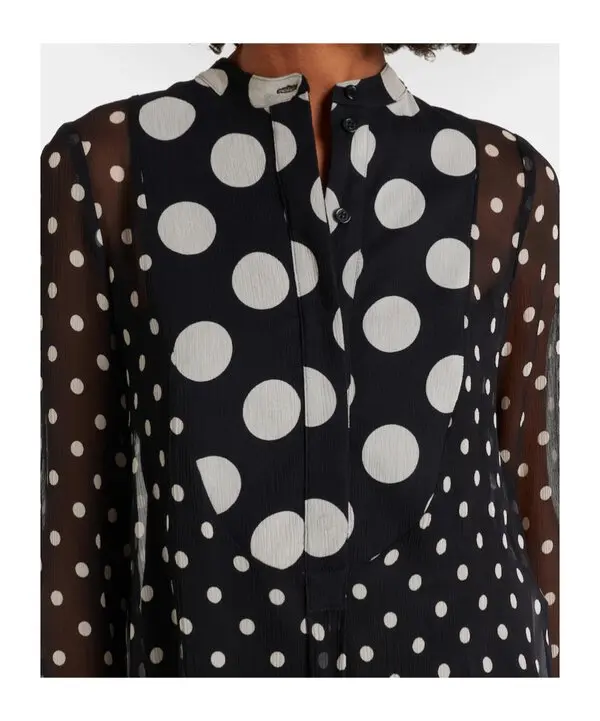 Nina Ricci Polka Dot Semi-sheer Midi Dress