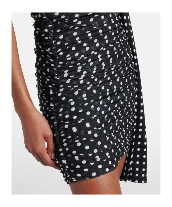 PATOU Polka-dot One-shoulder Minidress