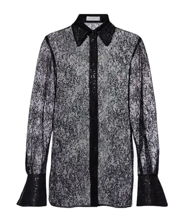 Nina Ricci Sequined Lace Shirt