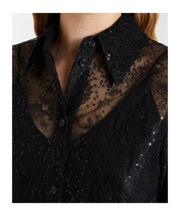 Nina Ricci Sequined Lace Shirt