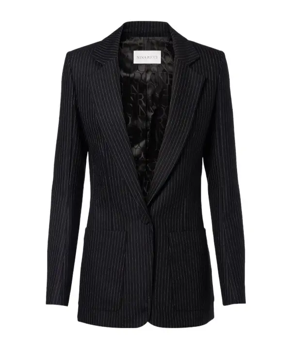Nina Ricci Pinstripe Wool-blend Blazer