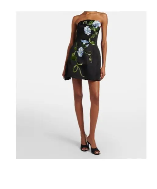 LEO Zaria Floral-appliqué Bustier Dress