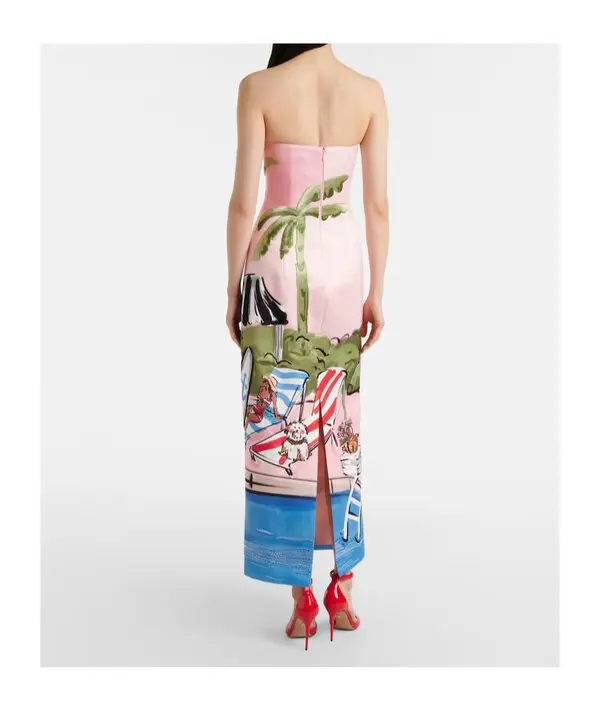 LEO Ava Beaded Printed Corset Dress