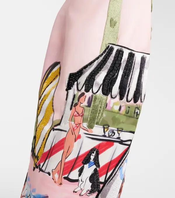 LEO Ava Beaded Printed Corset Dress