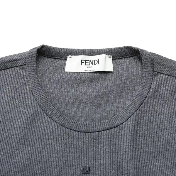 Fendi Ribbed Cropped T-shirt With Logo Lettering