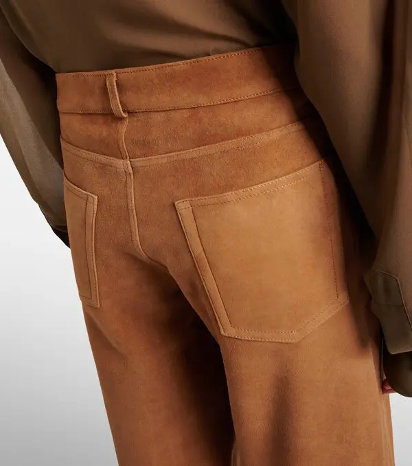 Nour Hammour Milo Suede Wide-leg Pants